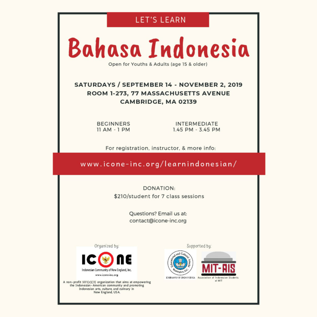 Indonesian Language Class - Indonesian Community of New England, Inc.